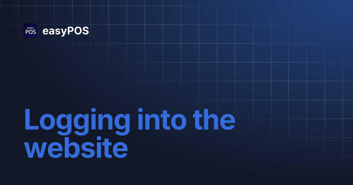 Logging into the website | easyPOS